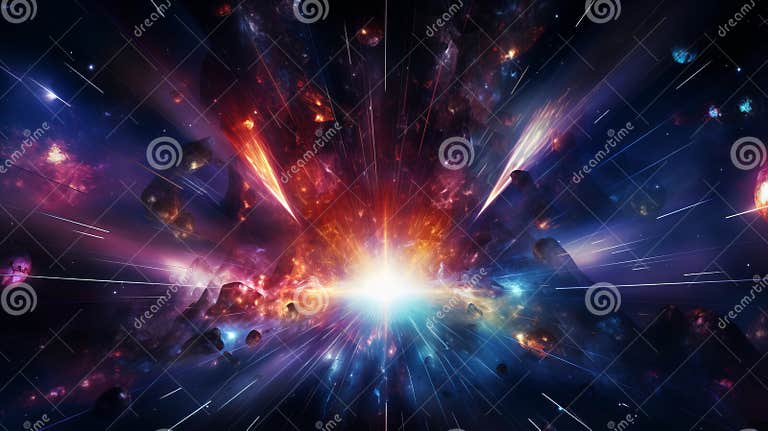 A Digital Art Representation of a Hyper Space Voyage Stock Illustration ...
