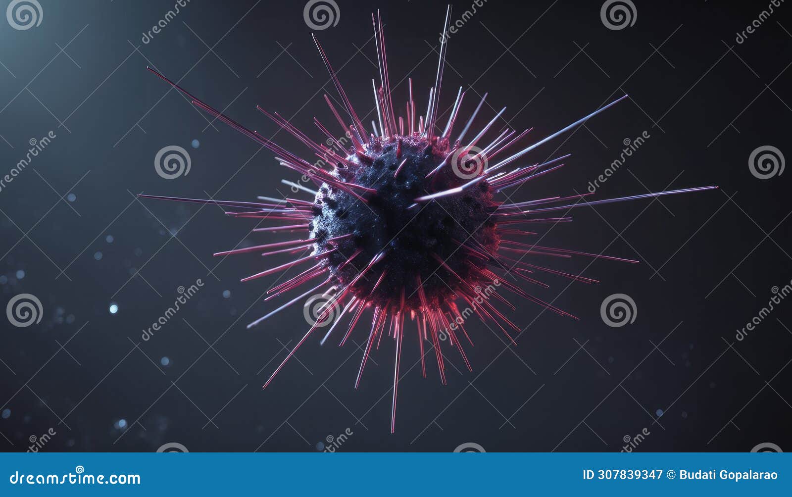 A Digital Art Representation of a Spiky, Futuristic Sphere Stock ...