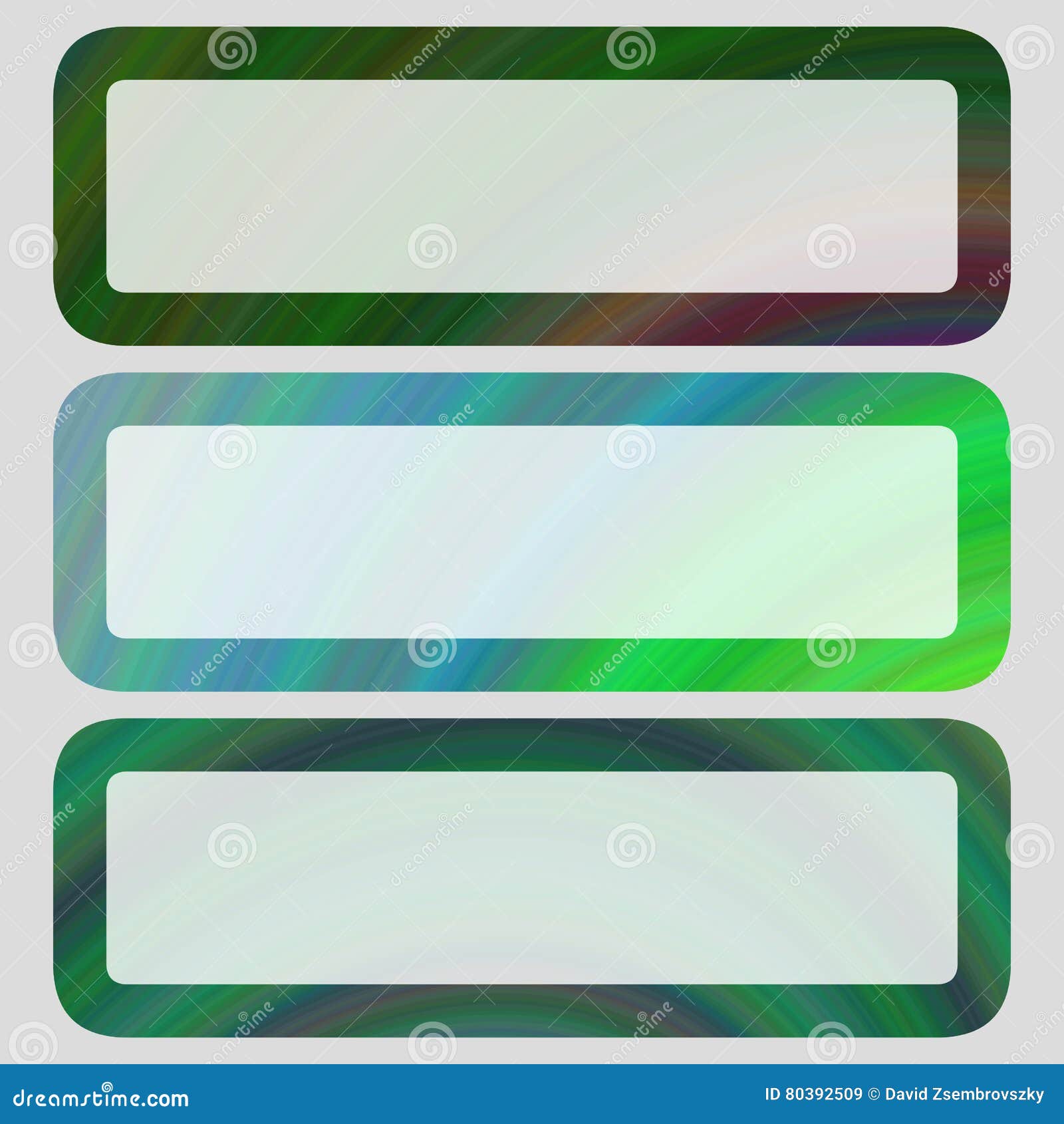 Digital Art Rounded Banner Set in Green Tones Stock Vector ...