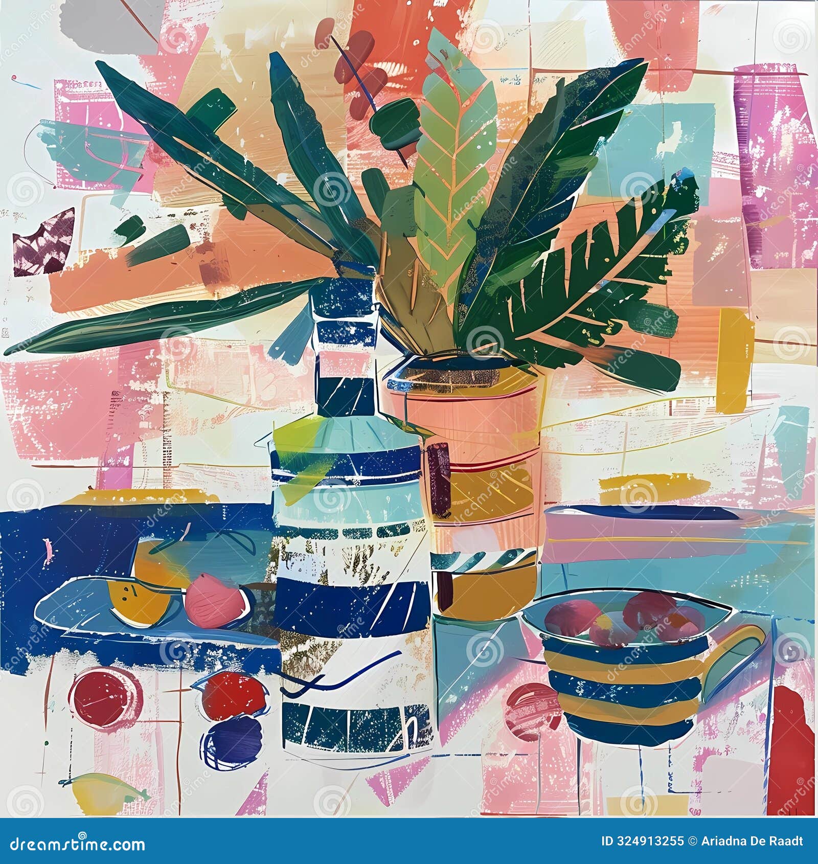 Digital Art of Still Life and Kitchen Objects Stock Illustration ...