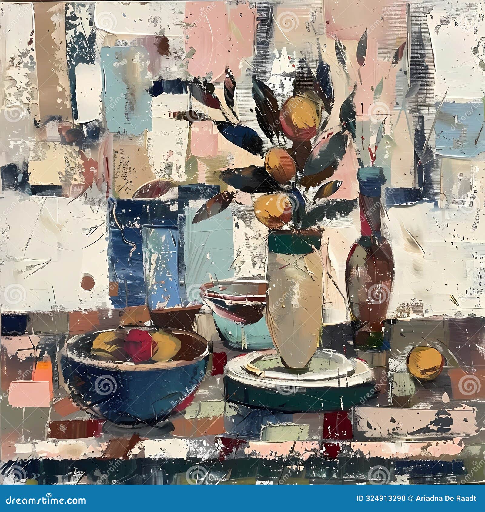 Digital Art of Still Life and Kitchen Objects Stock Illustration ...