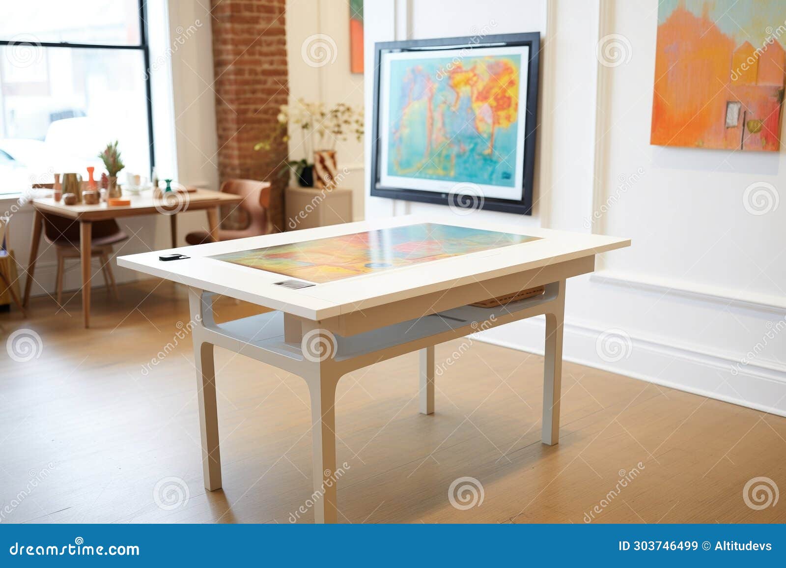 Digital Art Table with Touchscreen Surface for Drawing Stock Image ...