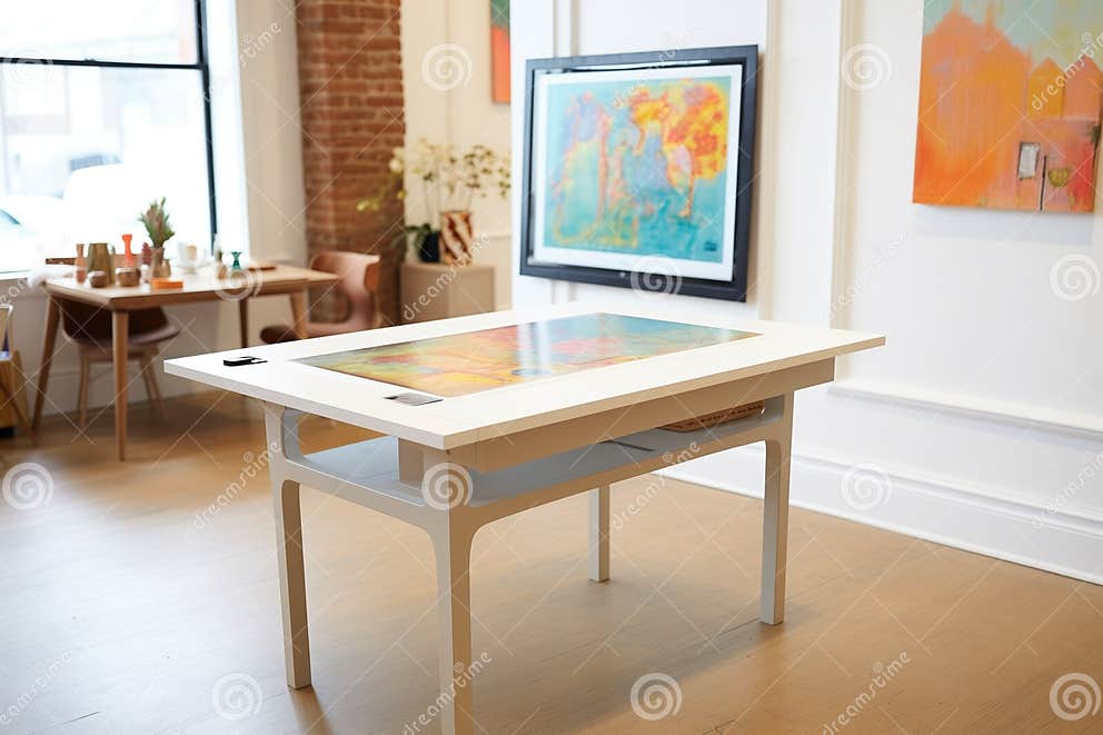 Digital Art Table with Touchscreen Surface for Drawing Stock Image ...