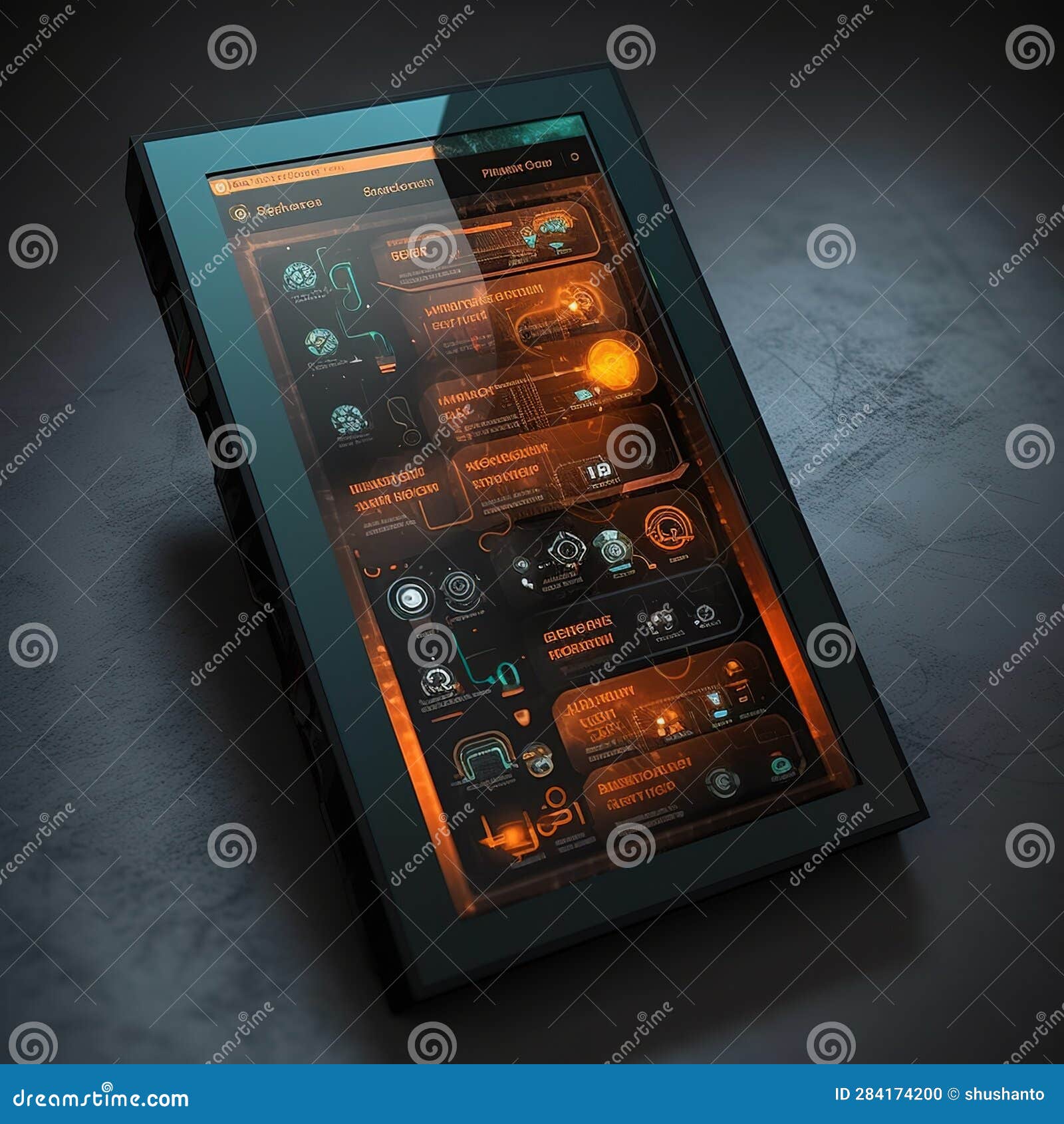 Digital Art of Touchscreen Interface Stock Illustration - Illustration ...