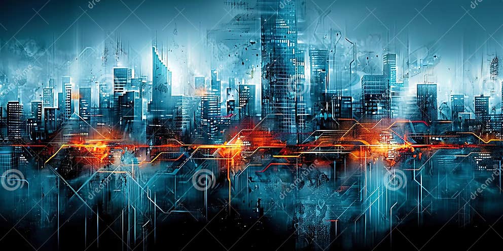 Digital Art Work with Bright Colors and Geometric Patterns, Creating a ...