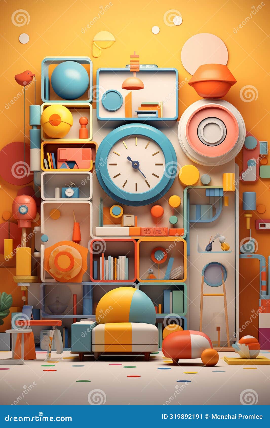 Digital Art Workshop, Flat Design, Front View, Creative Education Theme ...