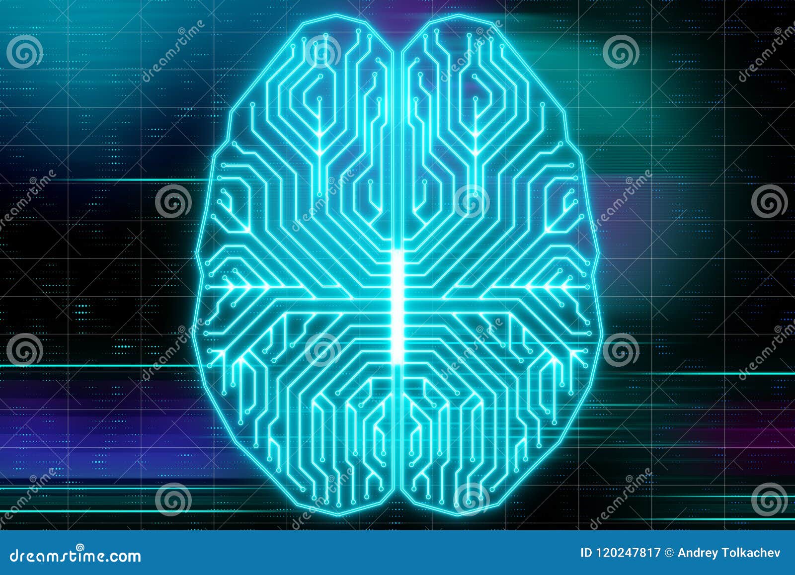 Digital Artificial Intelligence Stock Illustration - Illustration of ...
