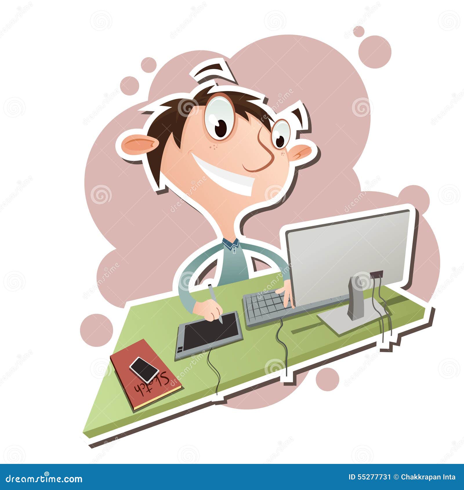 Digital Artist stock vector. Illustration of tablet, working - 55277731