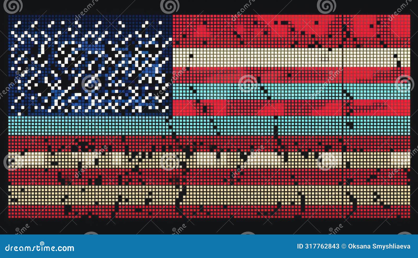 Digital Artistic Depiction of American Flag Glitch Effect Stock Image ...