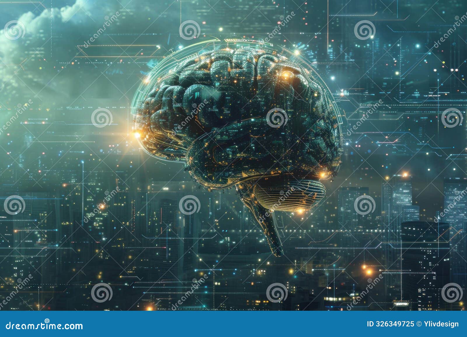 Futuristic Brain and Technology Integration Concept Stock Image - Image ...