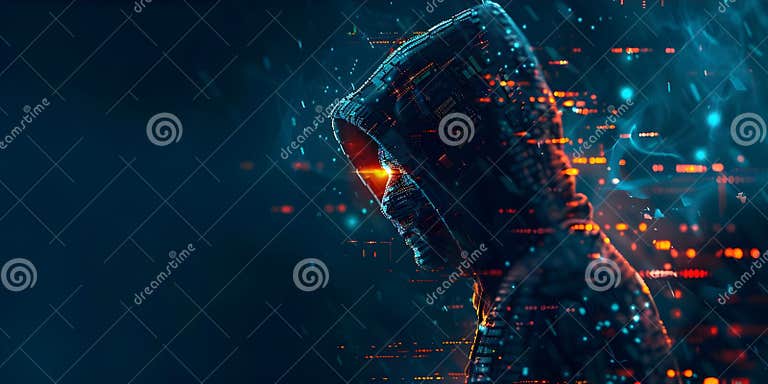 A Digital Artwork of a Computer Hacker Made of Diodes Representing a ...