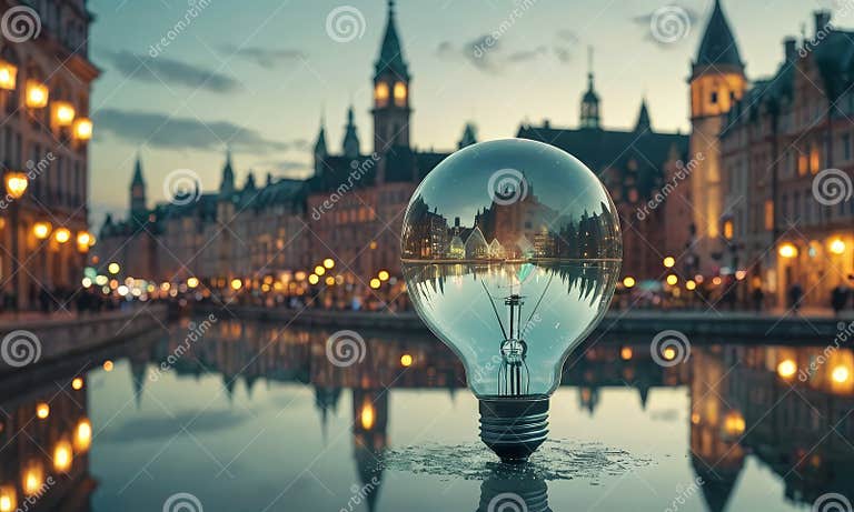 Light Bulb with Reflection on it Stock Illustration - Illustration of ...