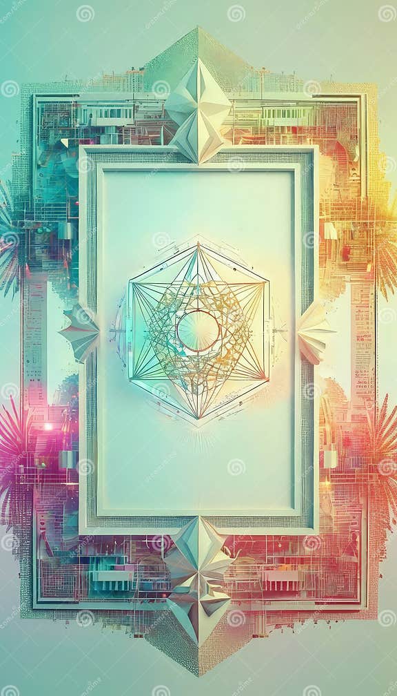 Square Frame with Geometric Design on it Stock Illustration ...