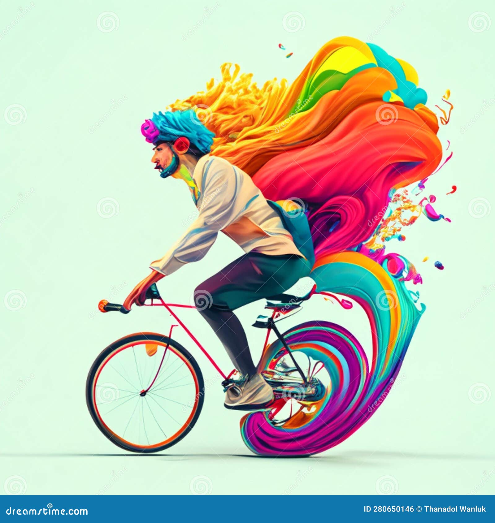 The Digital Artwork Depicts a Vibrant and Dynamic Scene. in the ...