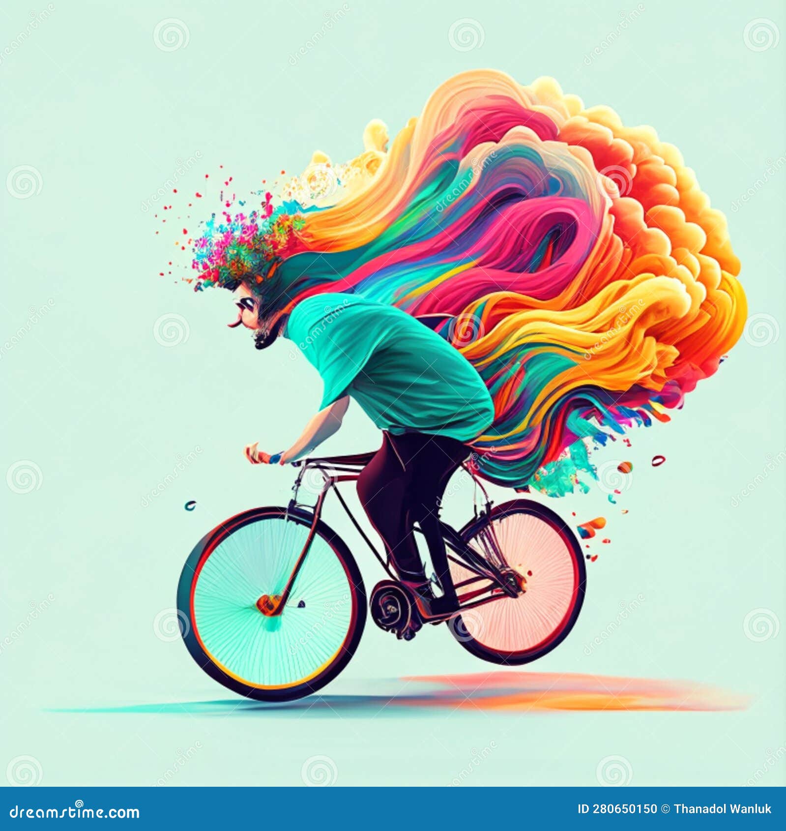 The Digital Artwork Depicts a Vibrant and Dynamic Scene. in the ...