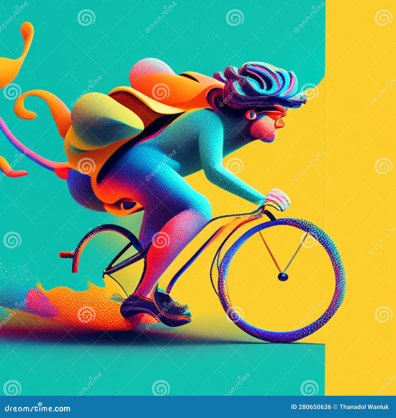 The Digital Artwork Depicts a Vibrant and Dynamic Scene. in the ...