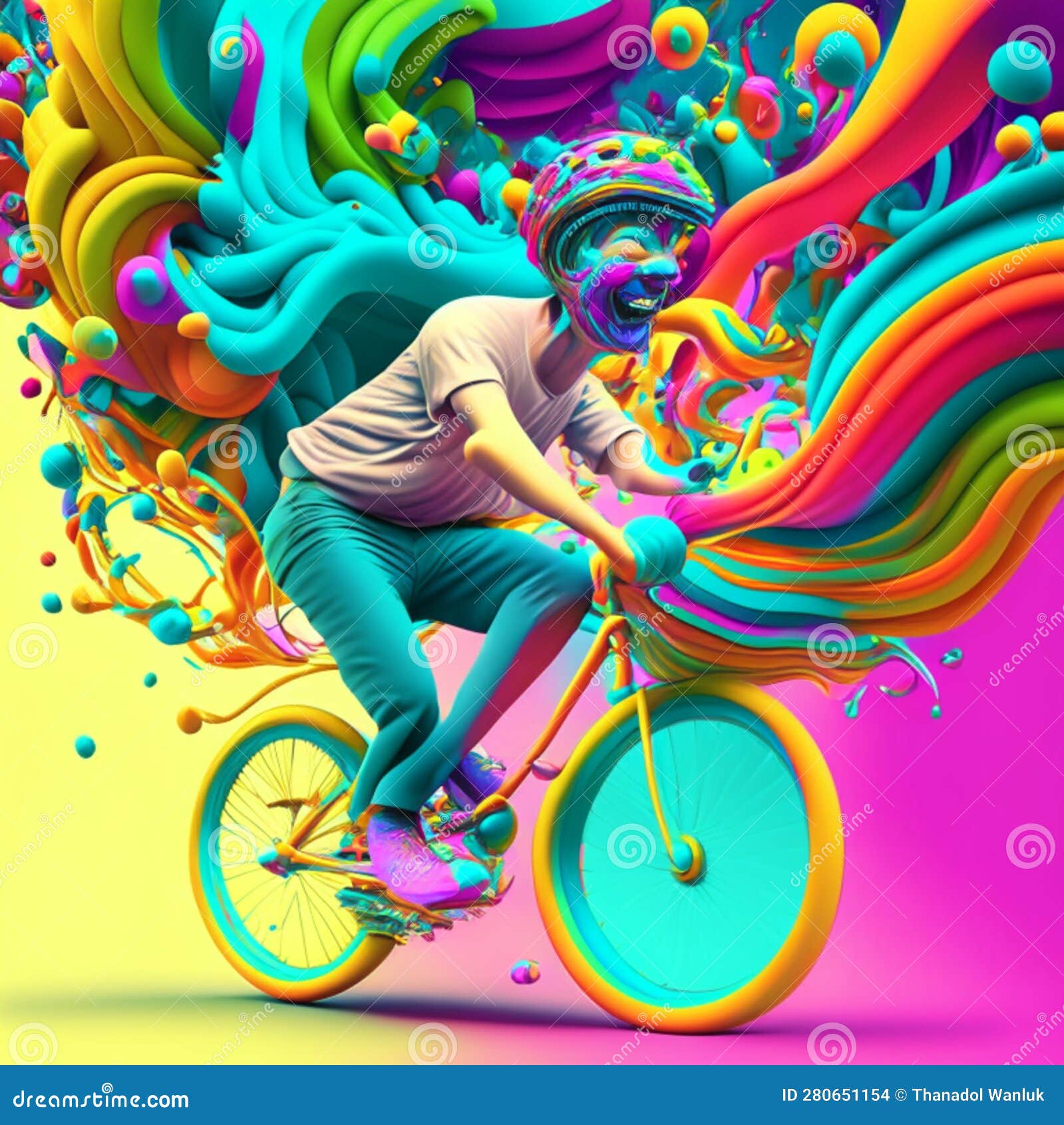 The Digital Artwork Depicts a Vibrant and Dynamic Scene. in the ...