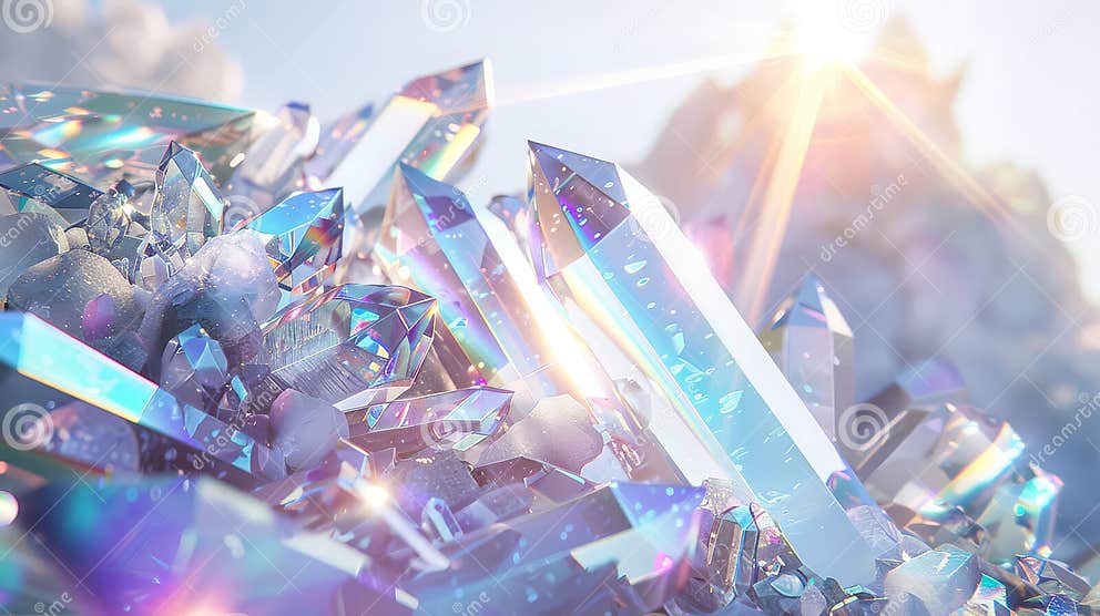 Digital Artwork Features Crystals with a Captivating Rainbow Sheen ...