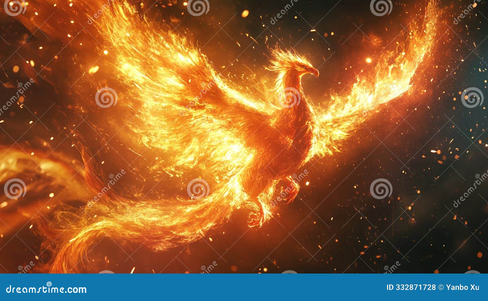 Legendary Rebirth: Mythic Phoenix Illustration Wallpaper Stock ...