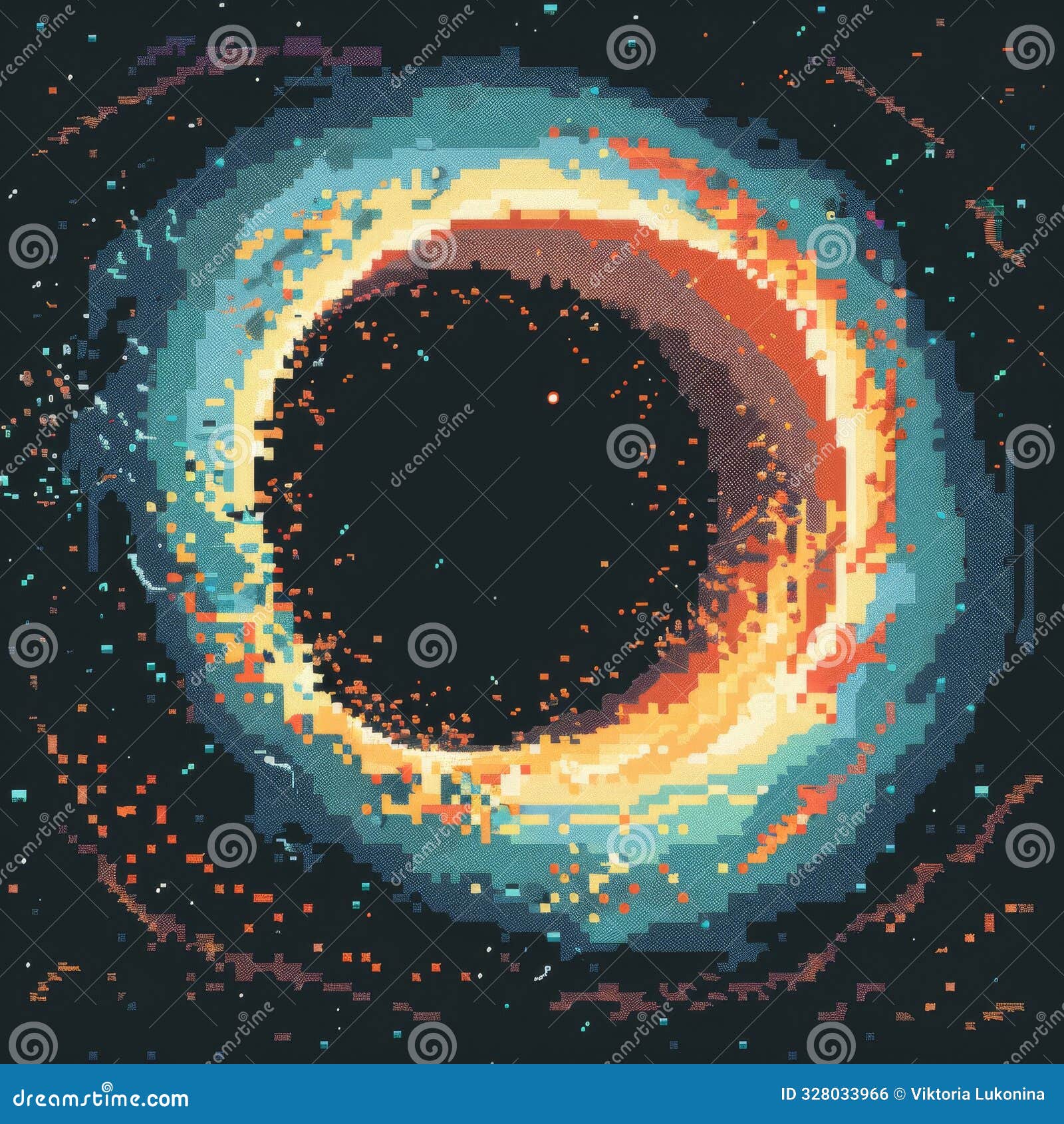 Spiral Pixel Art of Black Hole Stock Photo - Image of hole, abstract ...