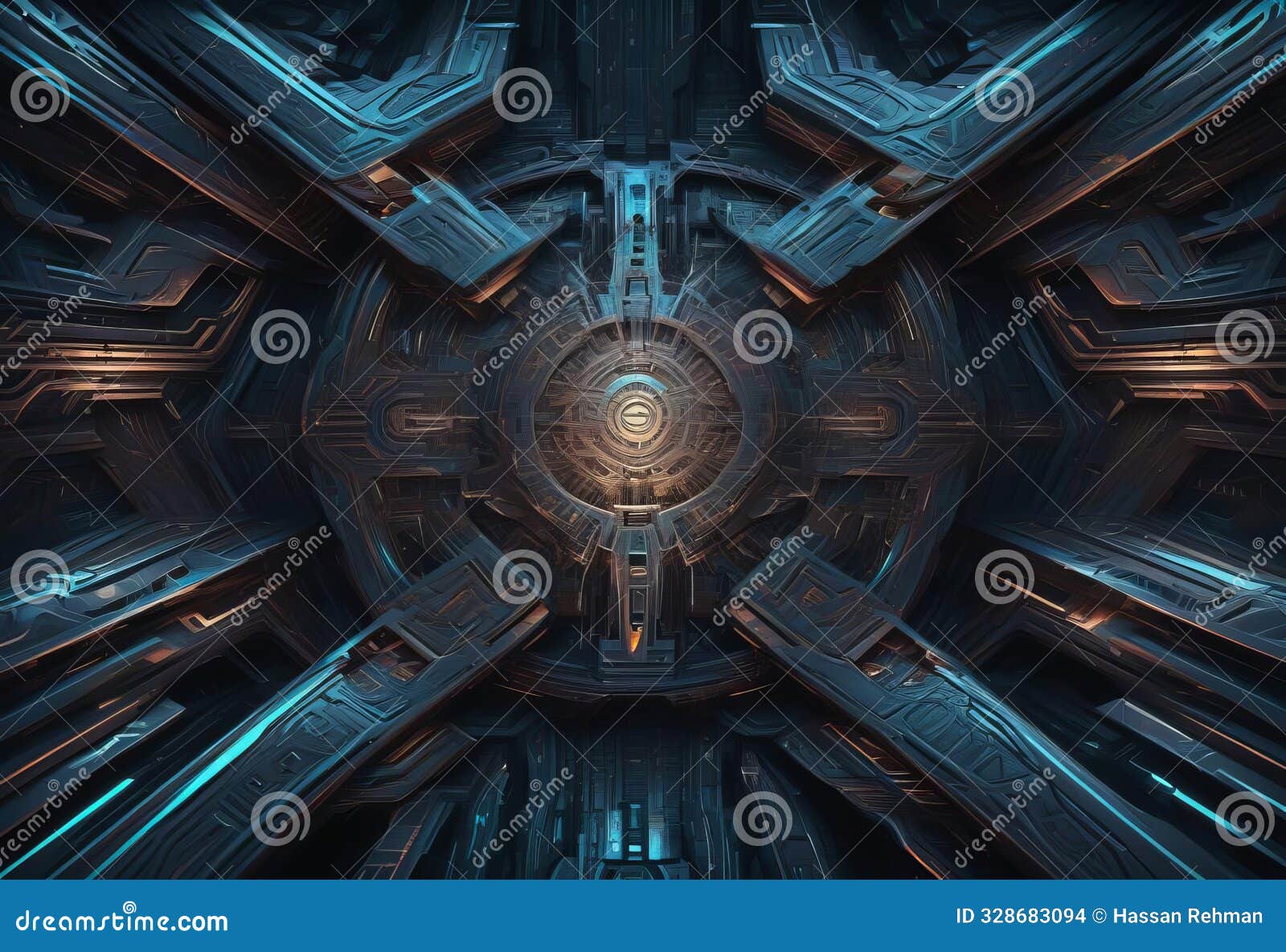 Digital Artwork of a Futuristic Patterned Metal Texture Stock ...
