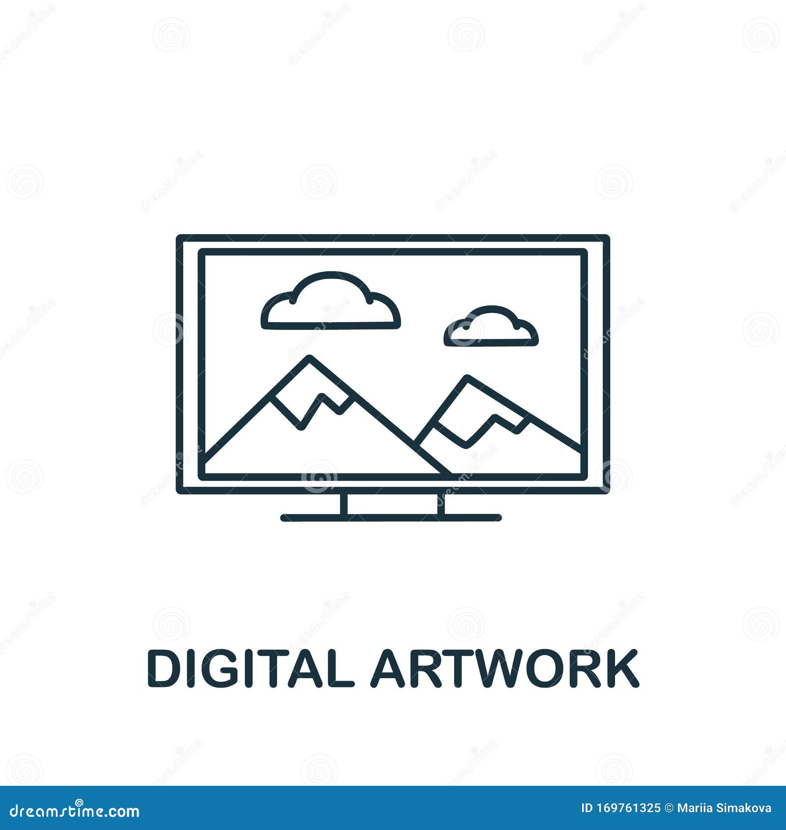 Digital Artwork Icon. Simple Line Element Digital Artwork Symbol for ...