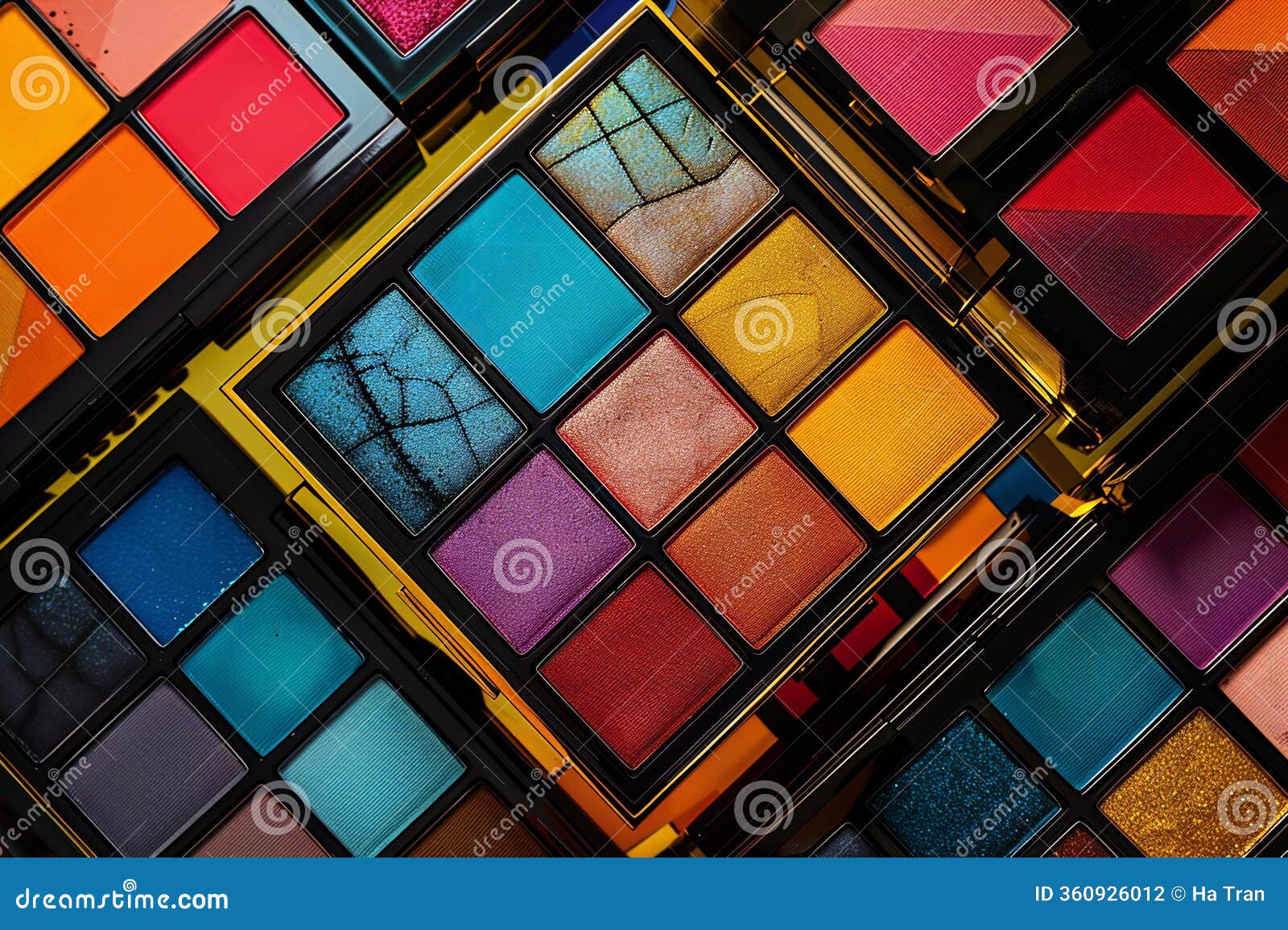 Digital Artwork of these Multi Colored Makeup Palettes are Shown, High ...
