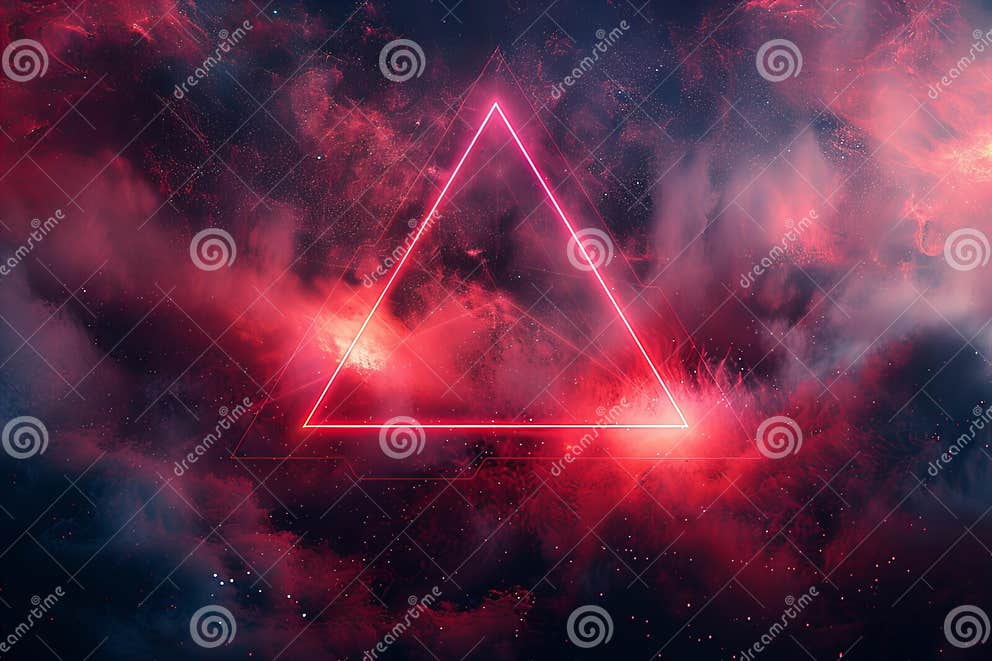 Digital Artwork of Neon Triangle and Laser in the Space, High Quality ...