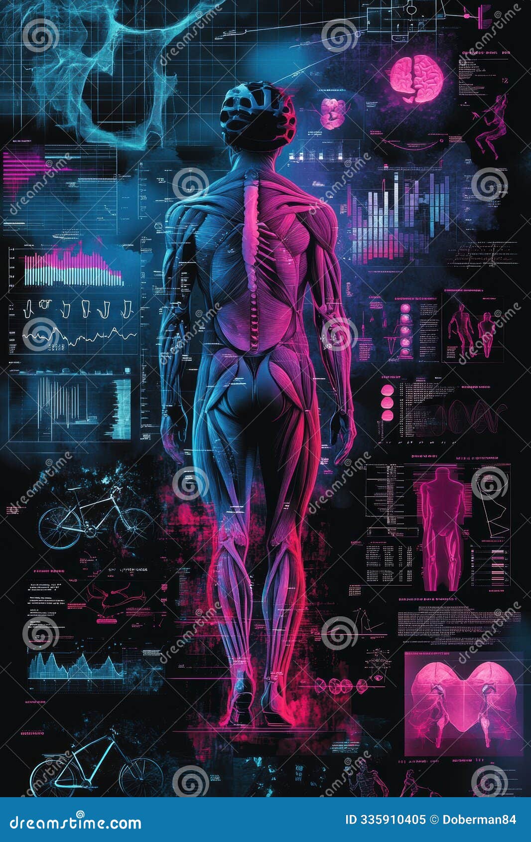 Futuristic Anatomical Illustration Showcasing Human Body Systems With ...