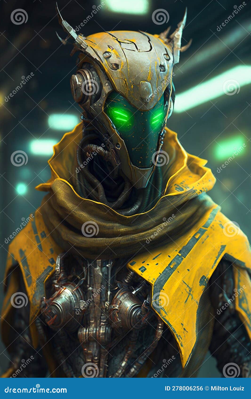 Digital Artwork of Sci-fi Cyberpunk Character Stock Illustration ...