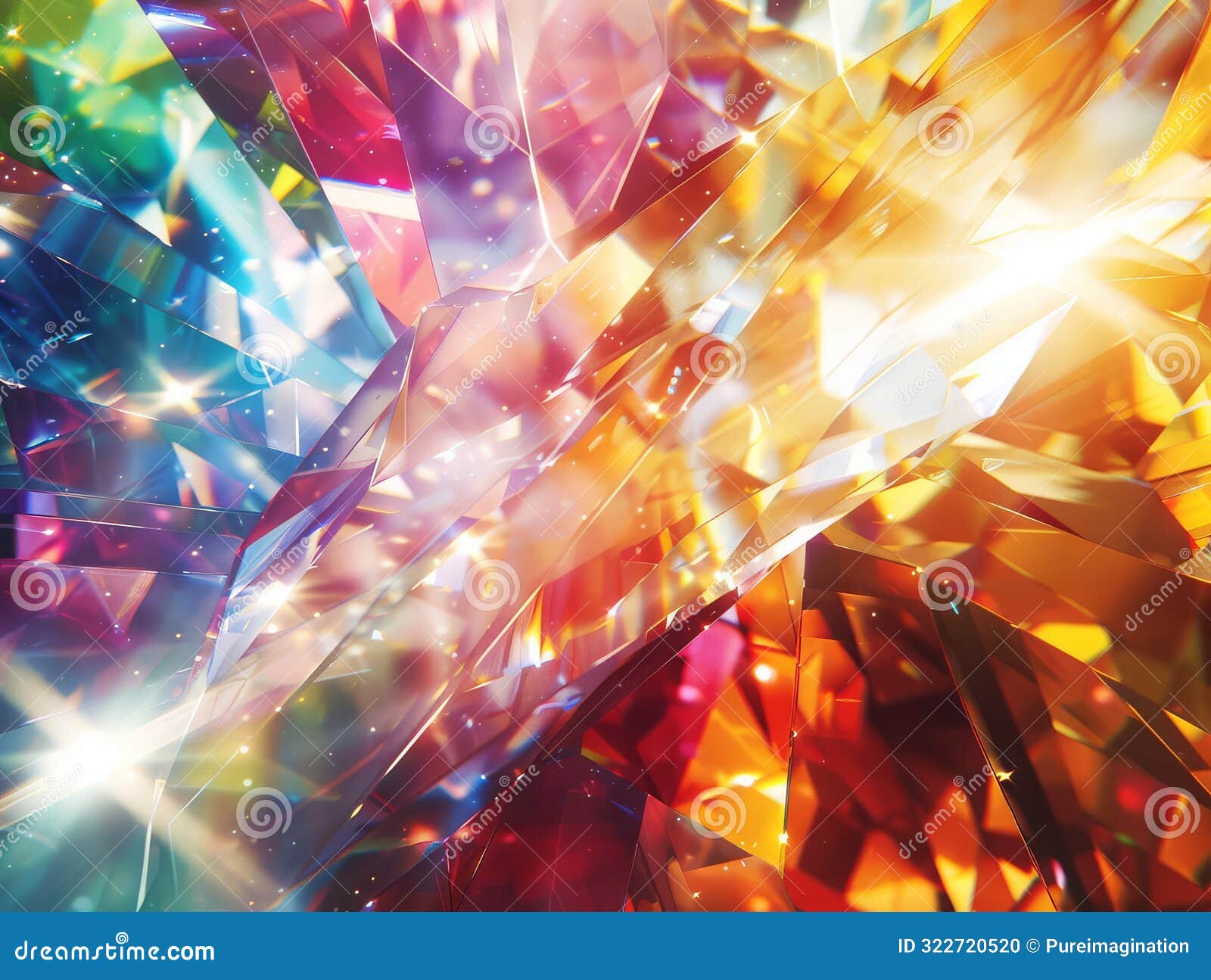 Digital Artwork Showcases a Colorful Crystal Collage with Rainbow Sheen ...