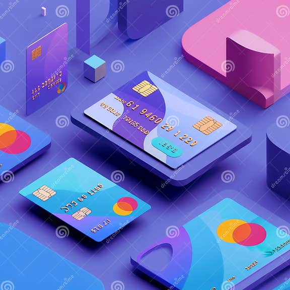 A Digital Artwork Showcasing the Evolution of Credit Card Designs Over ...