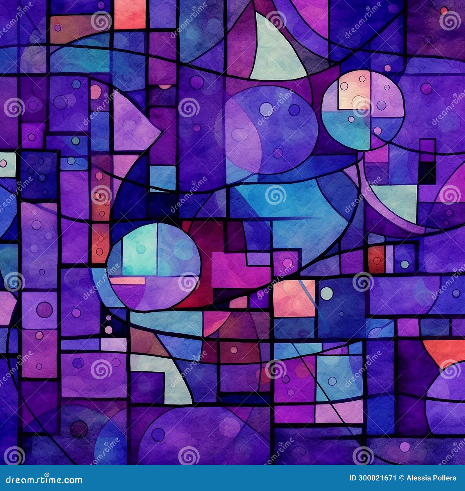 A Digital Artwork of a Stained Glass Window with an Abstract Design ...