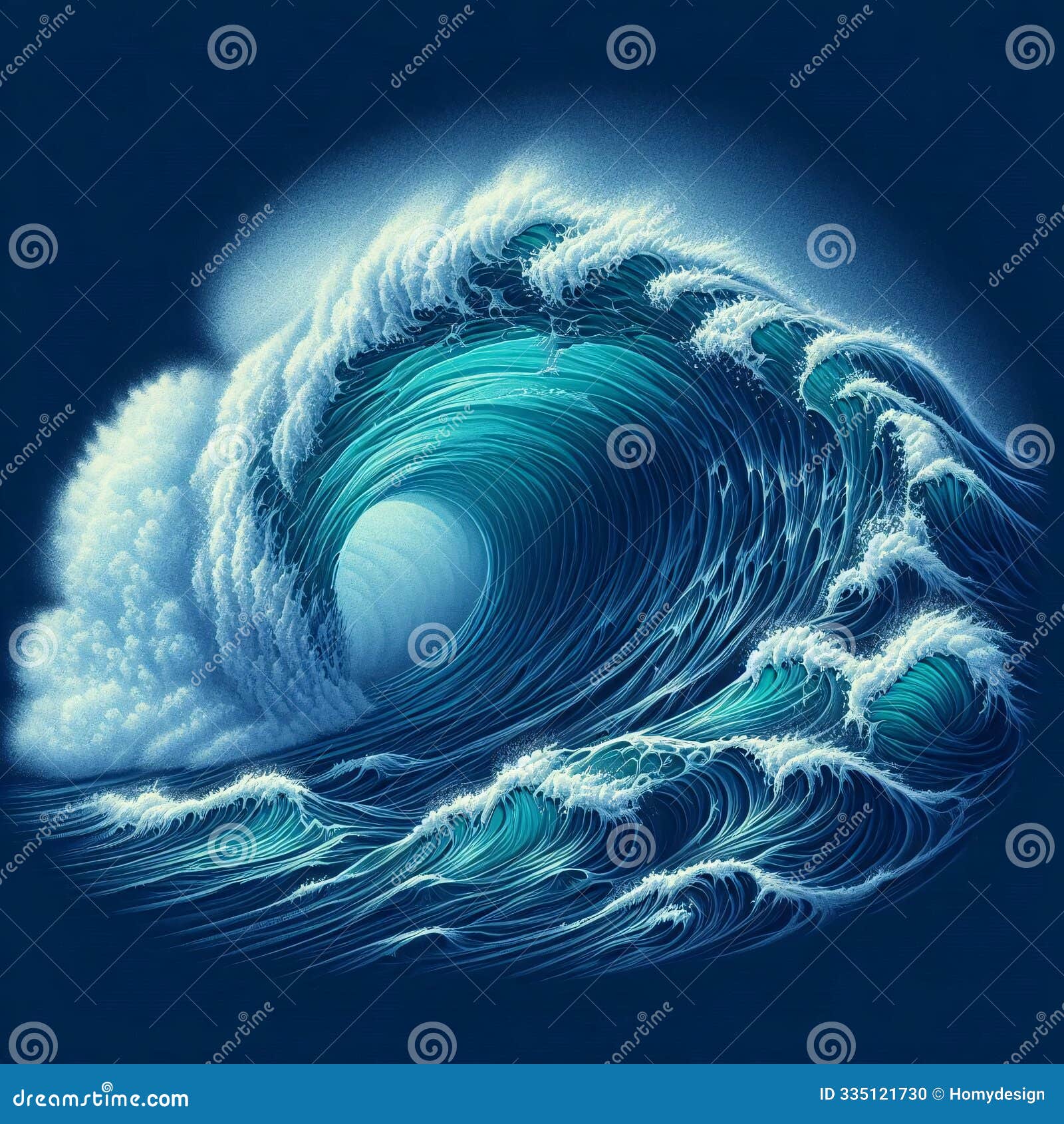 A Digital Artwork of a Stylized Wave with Intricate Lines and Patterns ...