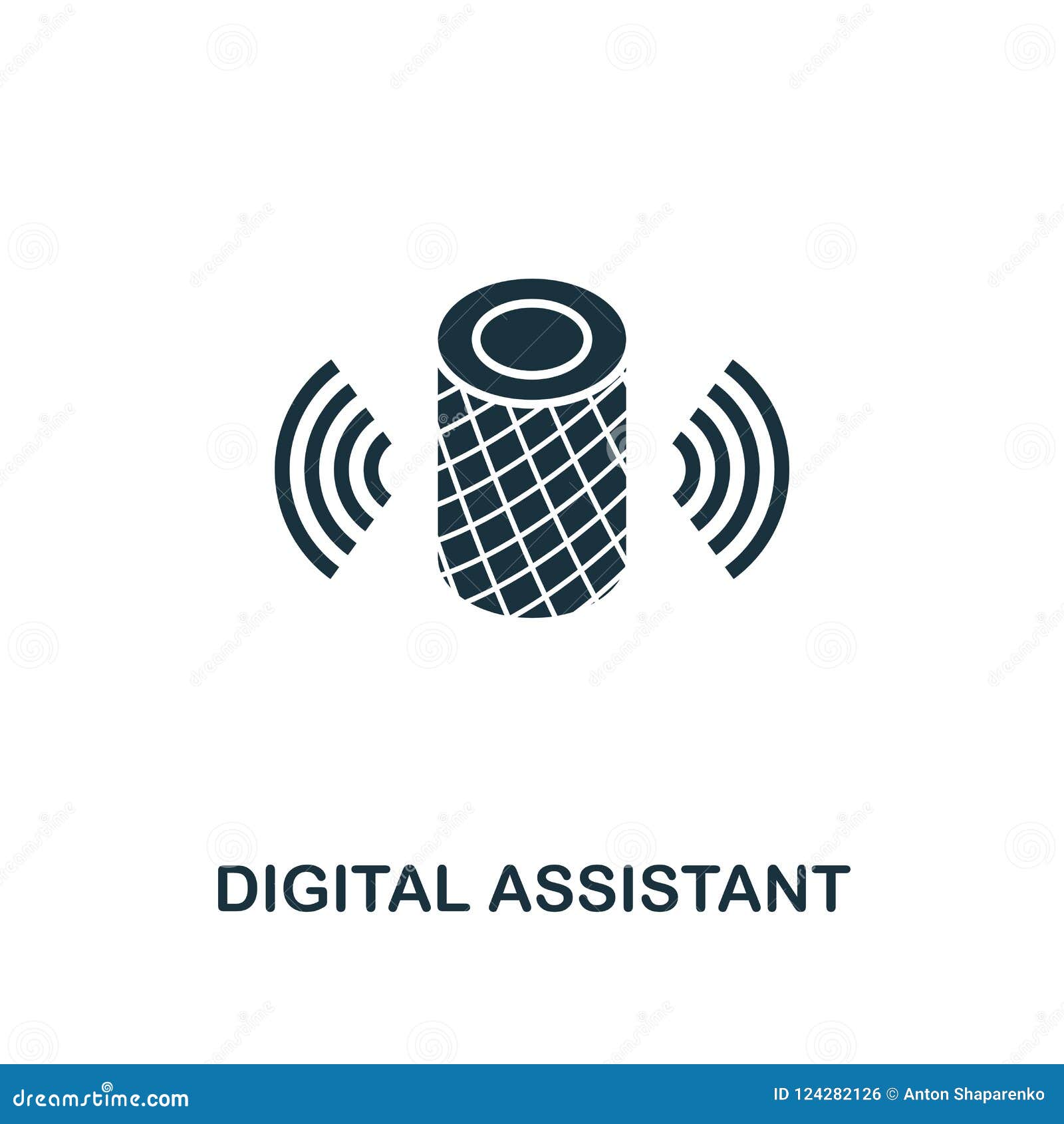 Digital Assistant Icon. Monochrome Style Icon Design from Smart Devices ...