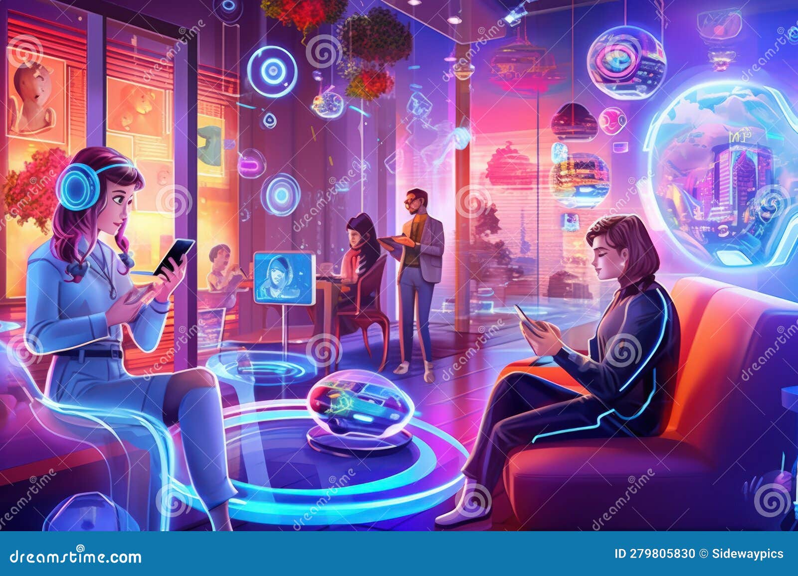 Digital Assistants Vector Line Icons Set. AI, Chatbot, Cortana, Alexa ...