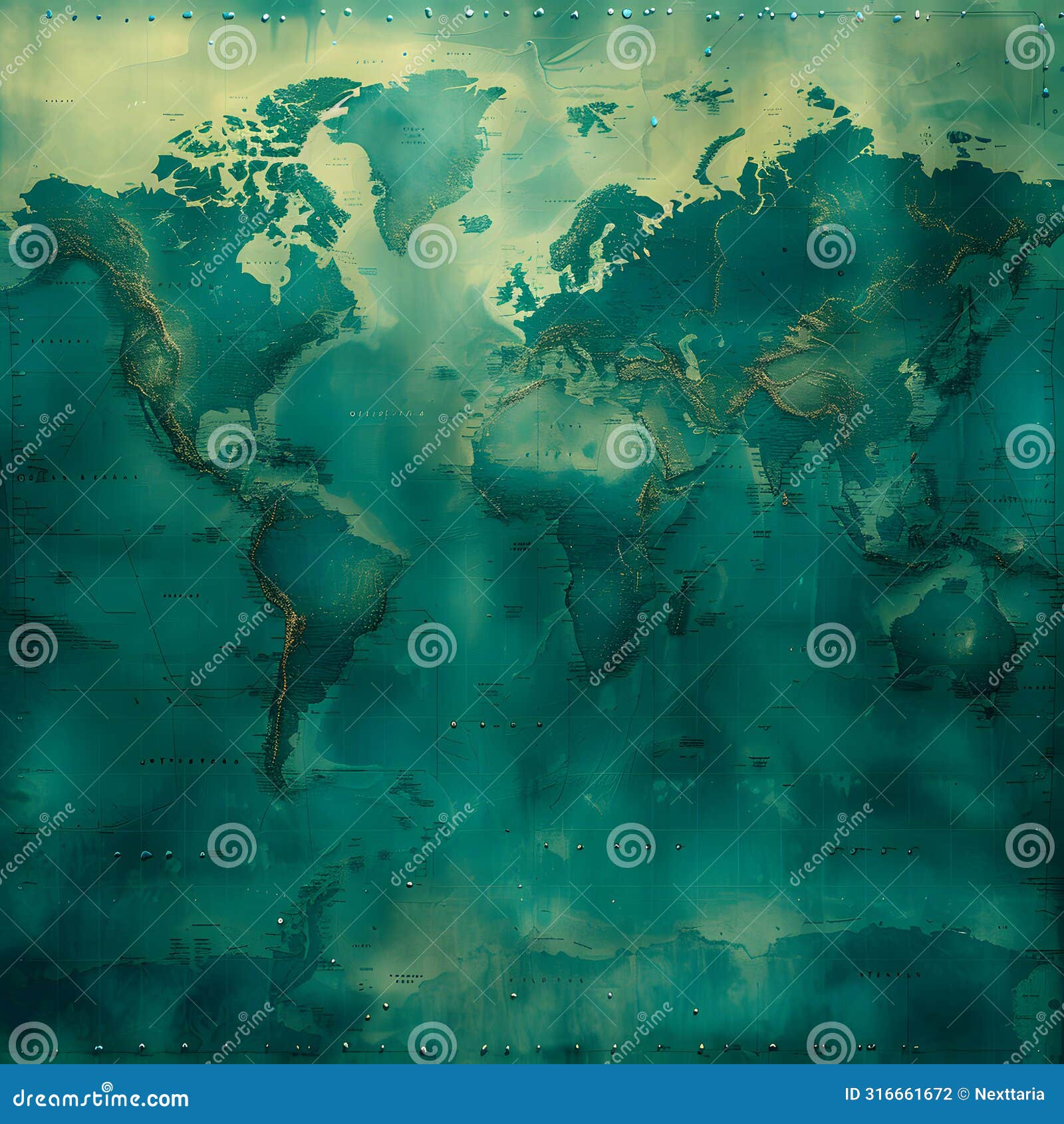 Digital Atlas: a Stylized Map of Our World Stock Illustration ...