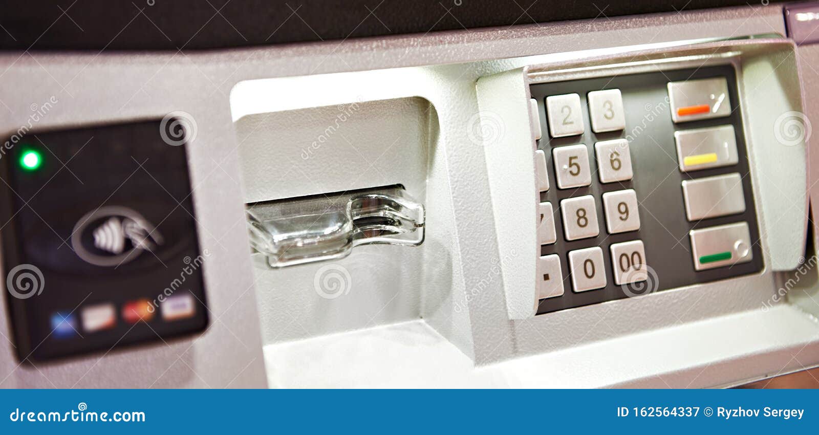 Digital ATM Panel and Card Slot Stock Image - Image of finance, button ...