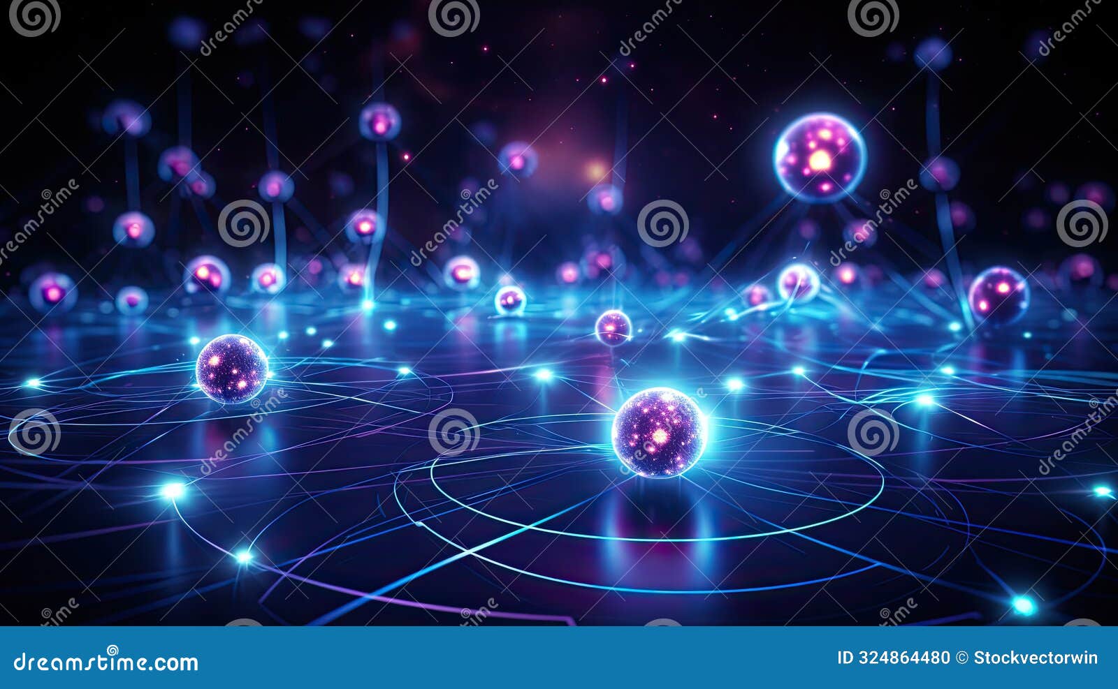 Digital atom background stock illustration. Illustration of dimensional ...