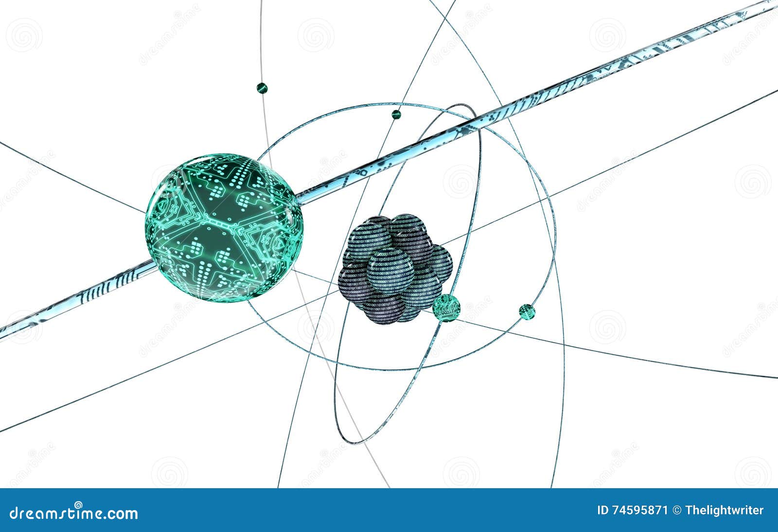 Digital Atoms Structure. Science Or Medical Background With Molecules ...