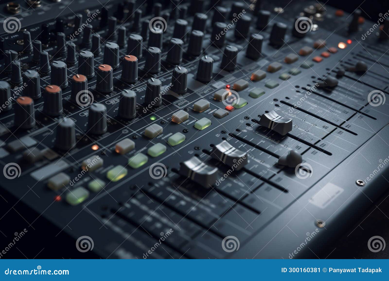 Professional Sound and Audio Mixer Control Panel by Generative AI Stock ...
