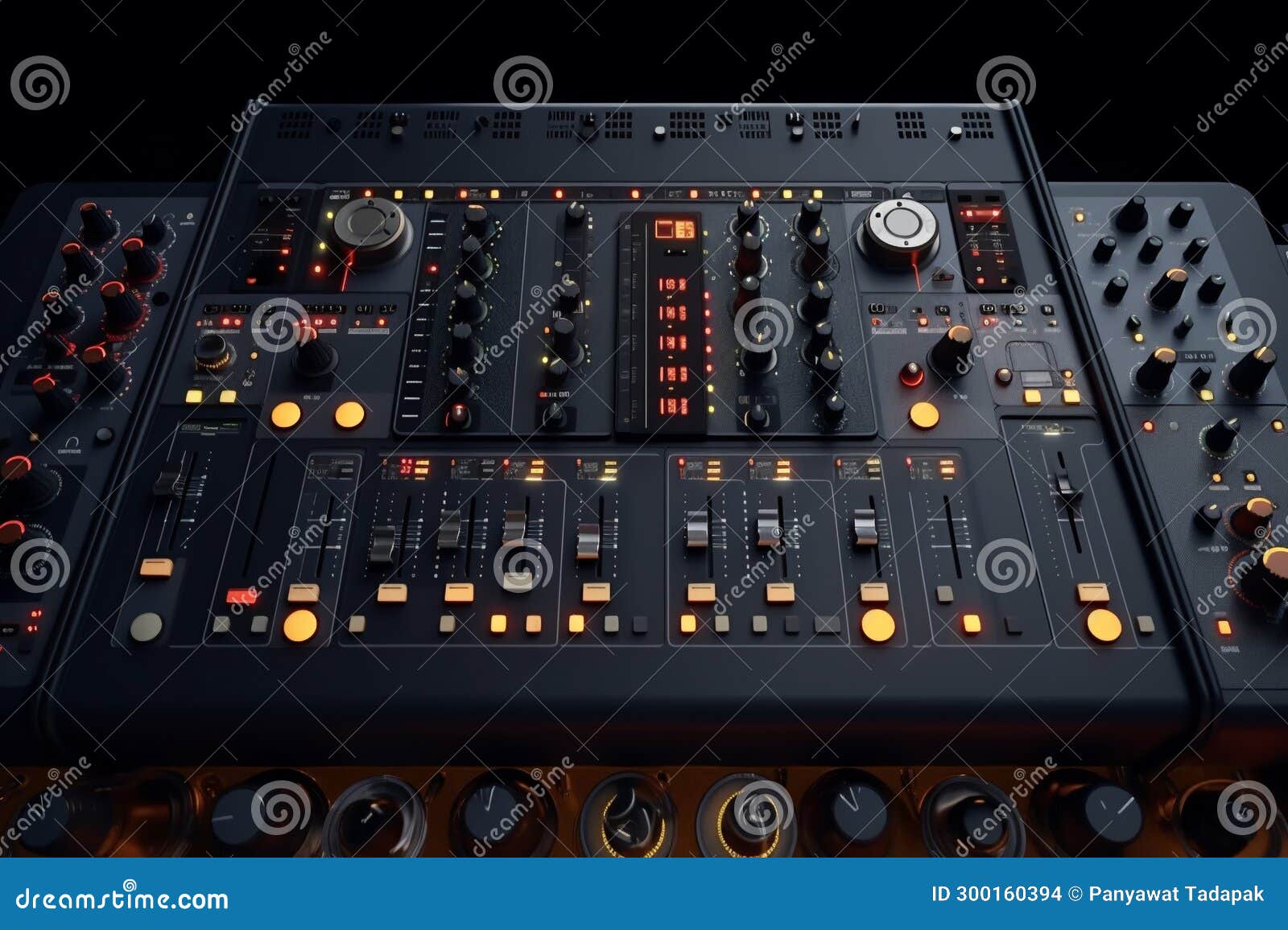 Professional Sound and Audio Mixer Control Panel by Generative AI Stock ...