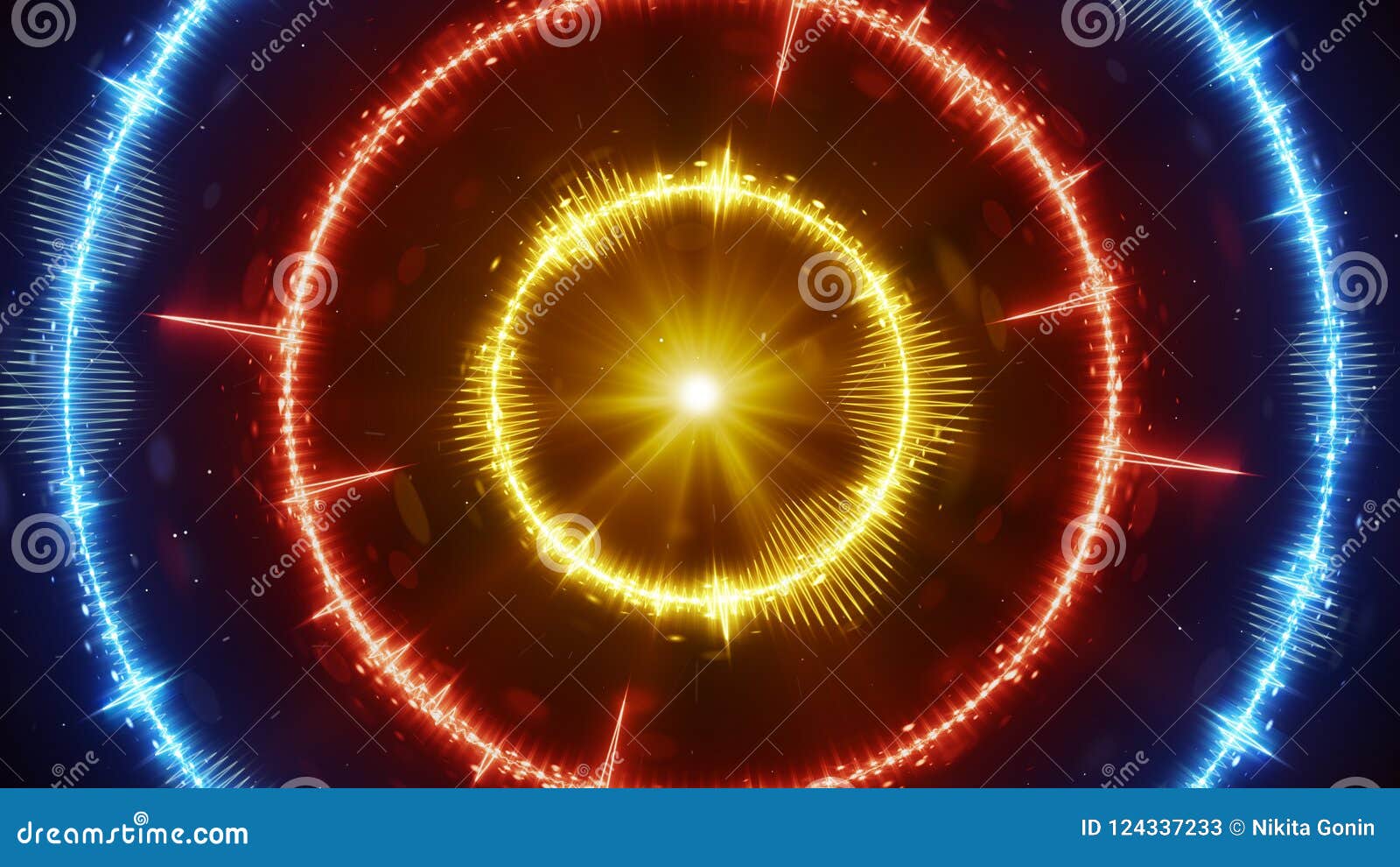 Wave From Concentric Squares On The Surface. Bright, Milky Radio Wave ...
