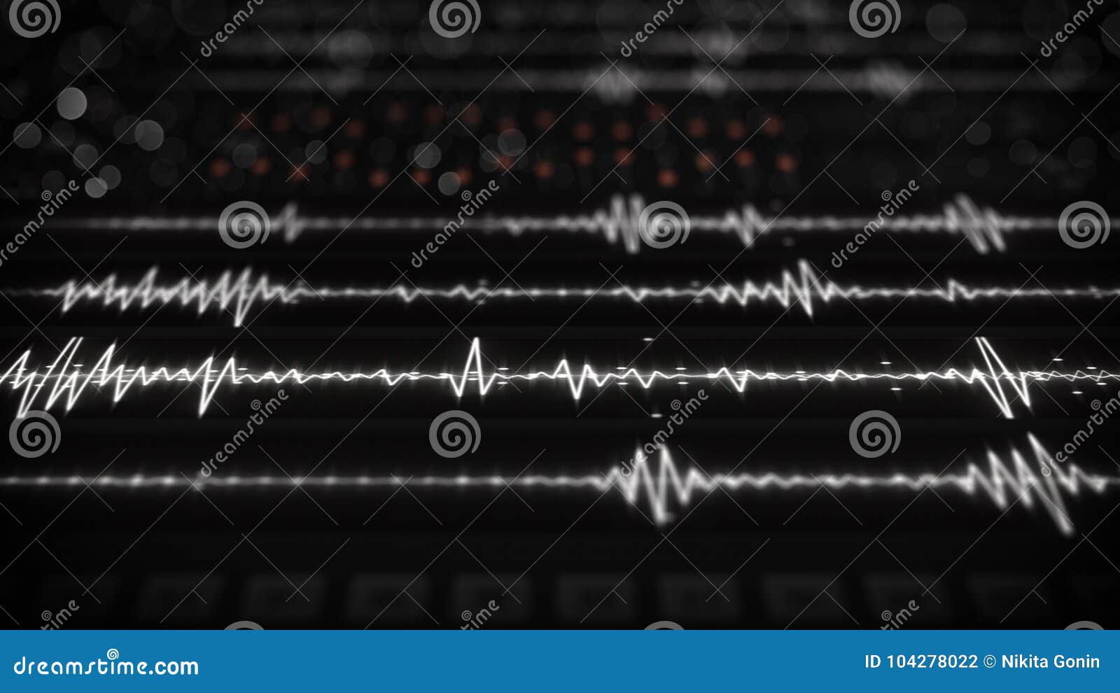 Digital Audio Waves on Screen Stock Illustration - Illustration of ...