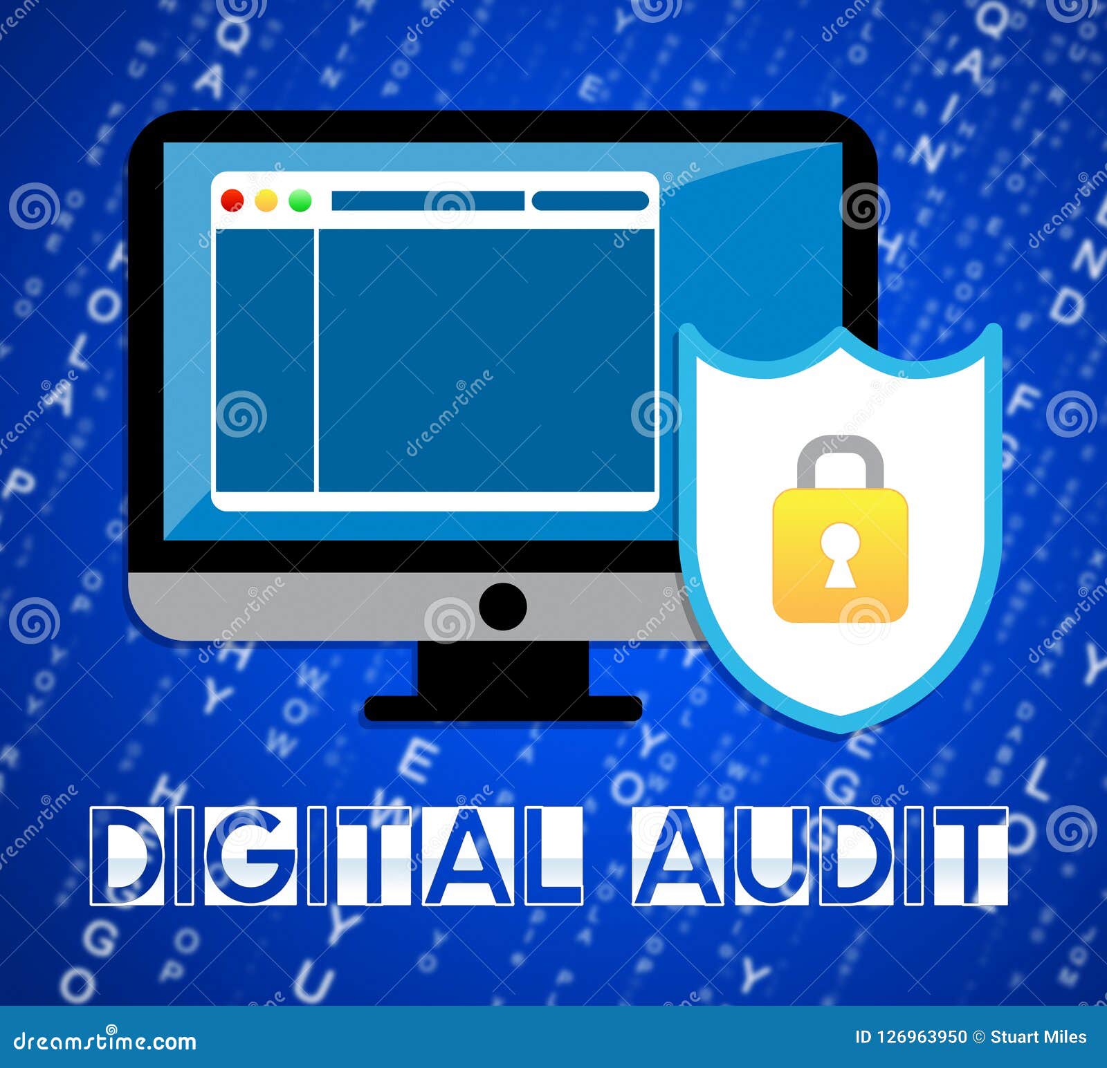 Digital Audit Cyber Network Examination 2d Illustration Stock ...