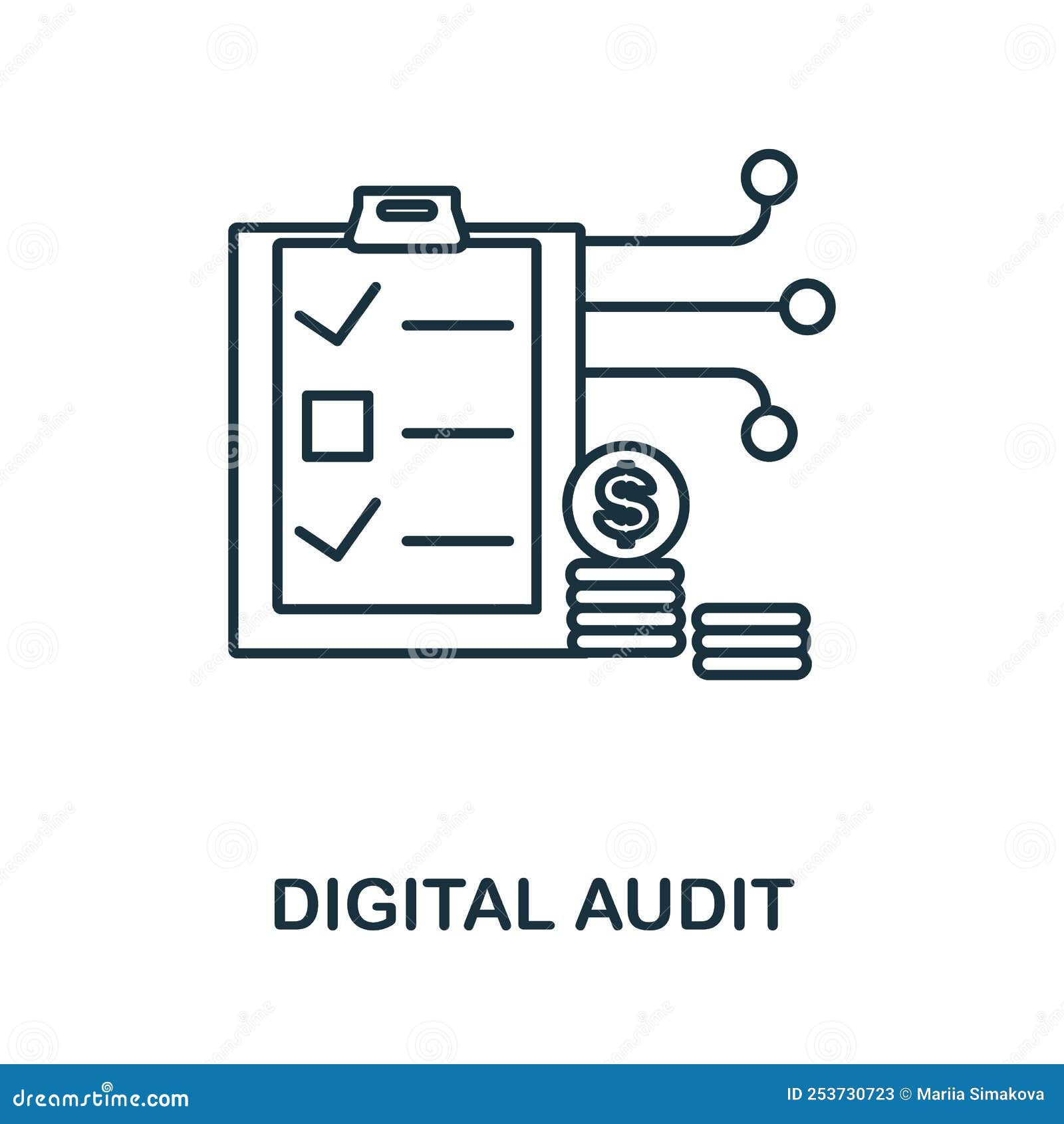 Digital Audit Flat Icon. Colored Element Sign from Auditors Collection ...
