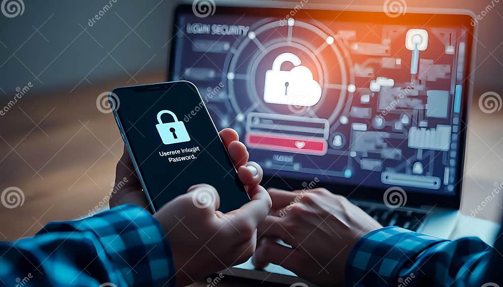 Digital Authentication and Security Stock Illustration - Illustration ...