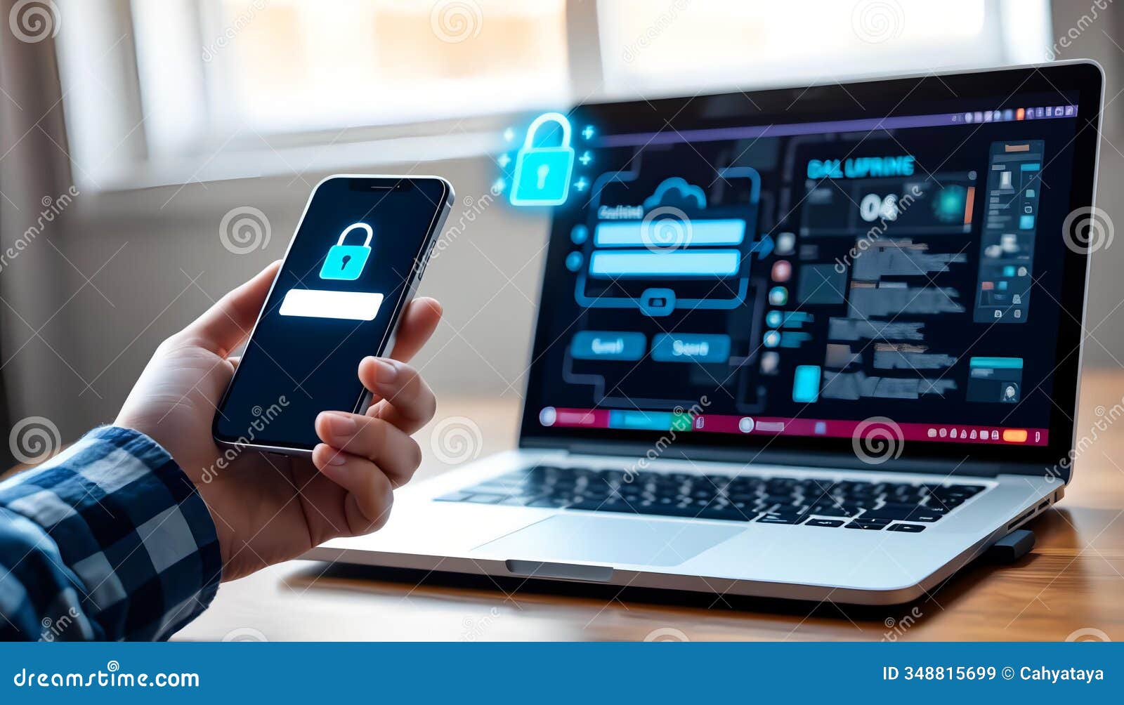 Digital Authentication and Security Stock Illustration - Illustration ...