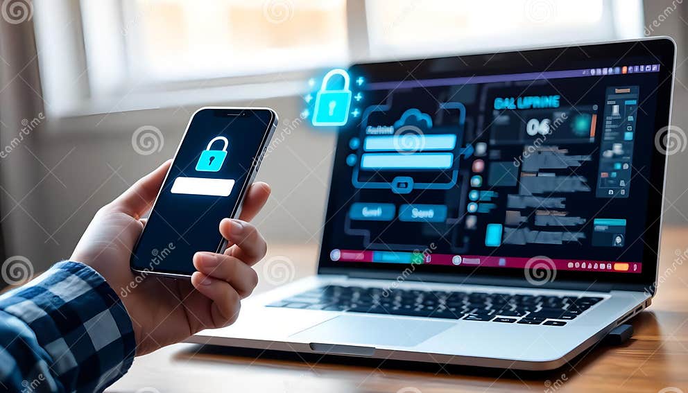 Digital Authentication and Security Stock Illustration - Illustration ...