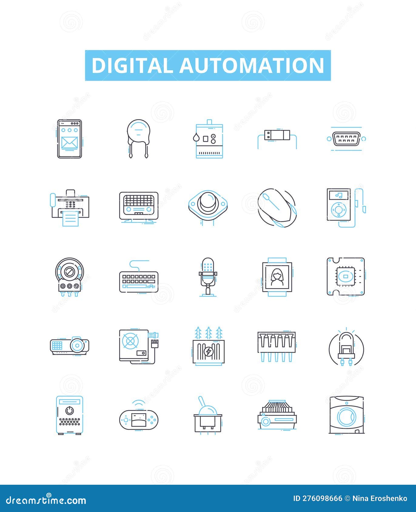 Digital Automation Vector Line Icons Set. Digital, Automation, Robotics ... Digital Automation Vector Line Icons Set. Digital, Automation, Robotics ...